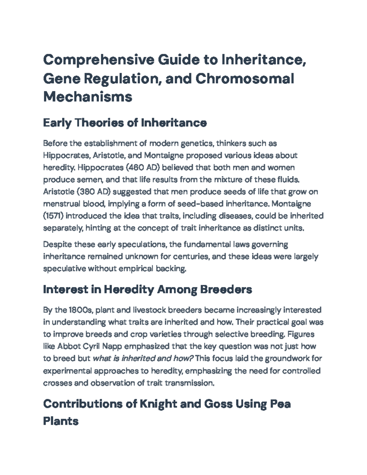 Mendelian Genetics: The Fundamentals of Inheritance and Gene ...