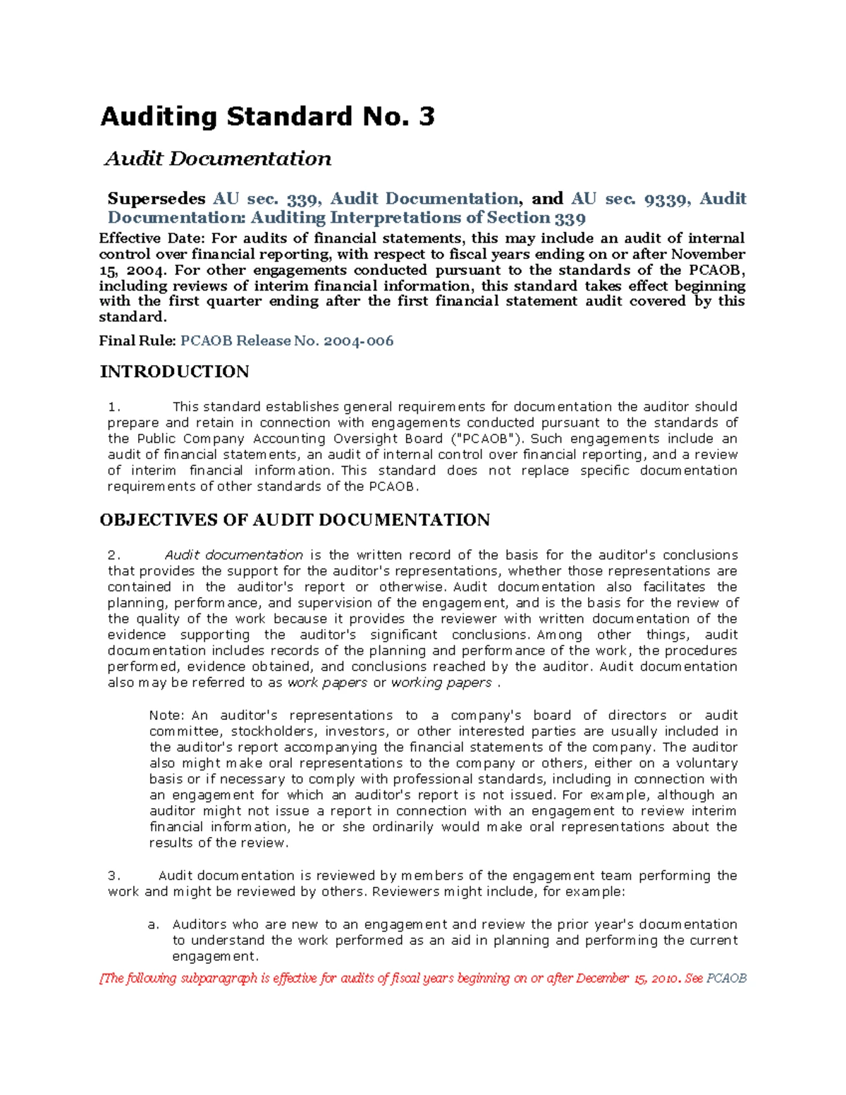 Auditing Standard No. 9: Effective Audit Planning Guidelines - Studocu