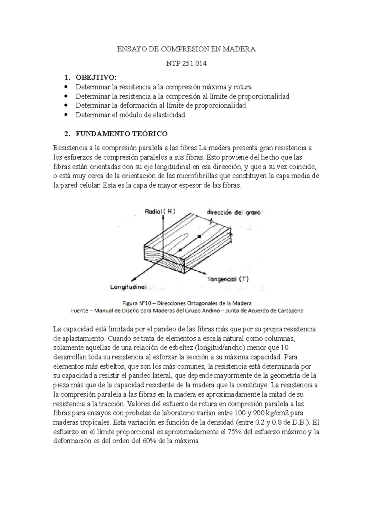 Ensayo de Compresión en Madera Según NTP 251 y Resultados Obtenidos ...