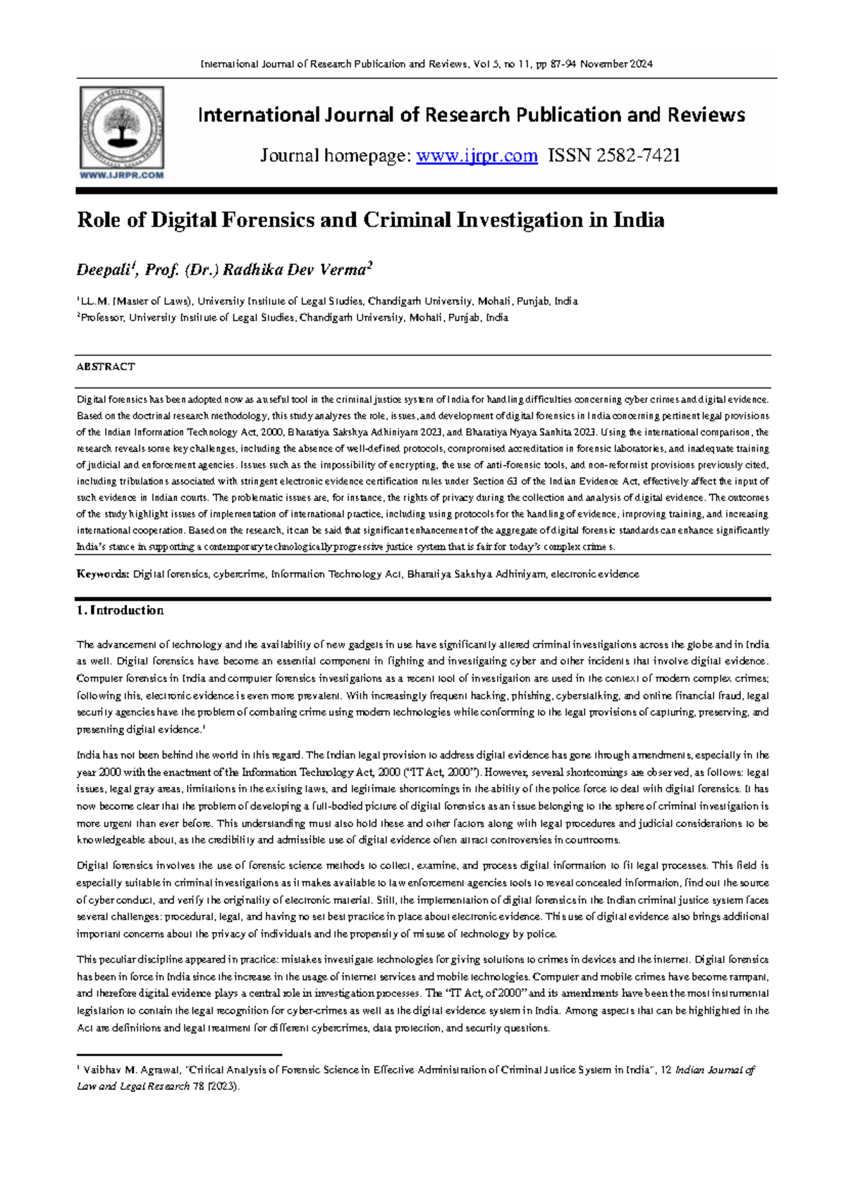 Ijrpr 34611 - Nothing much - International Journal of Research ...