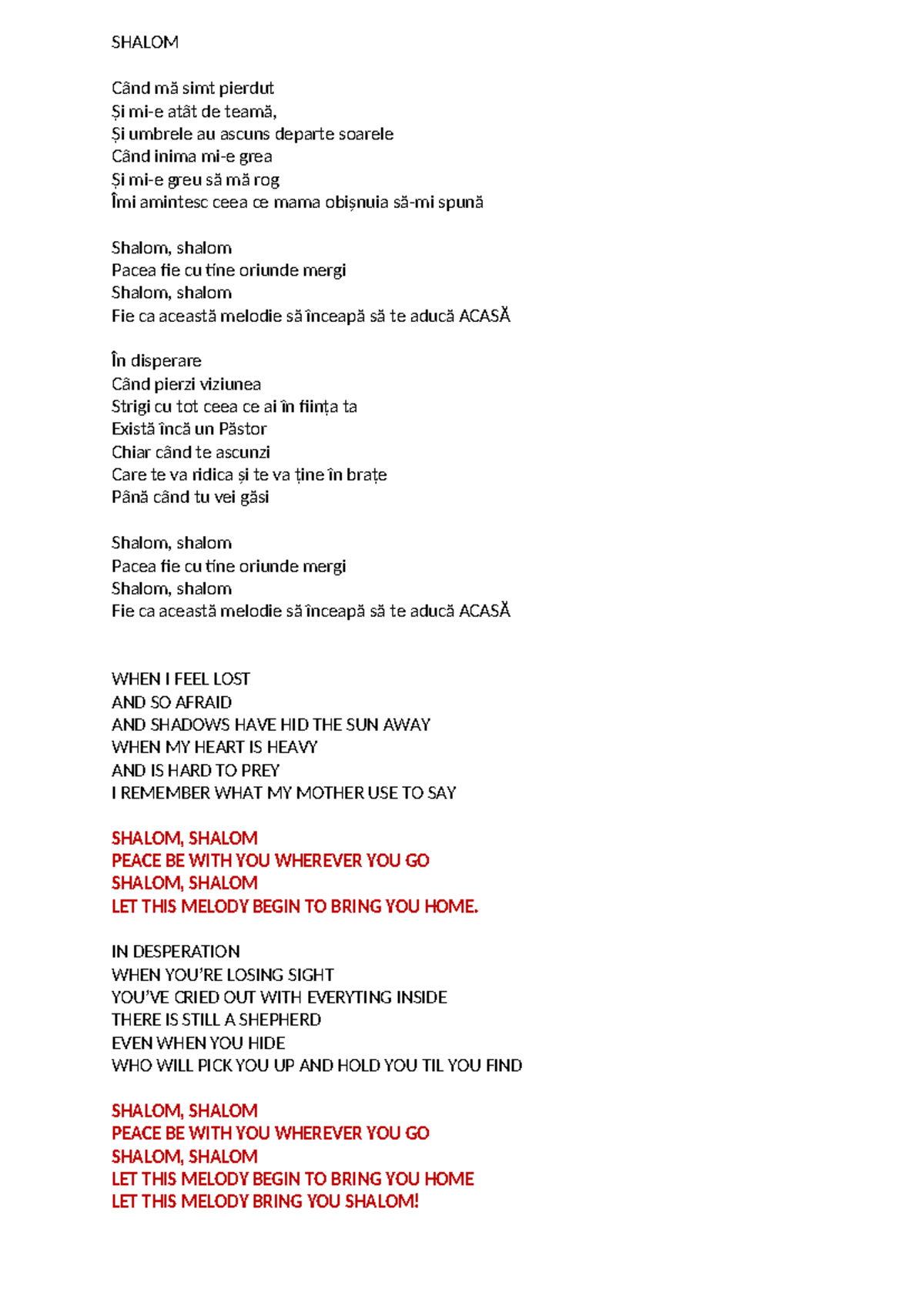 SHALOM: Song Analysis from David Movie - Studocu