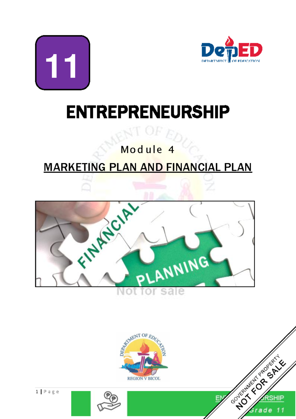 Applied- Entrep-M4 - Module - ENTREPRENEURSHIP M o d u l e 4 MARKETING ...