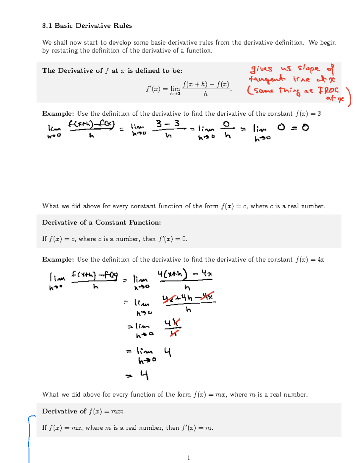 Calculus: Basic Derivative Rules and Applications (MATH 101) - Studocu