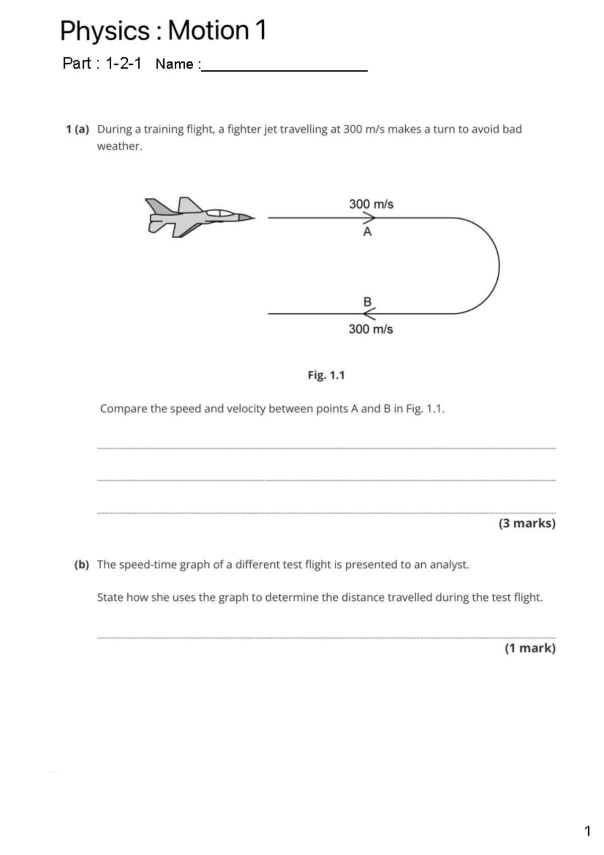 Physics 1-2-1: Theory of Motion - Exam Questions & Analysis - Studocu