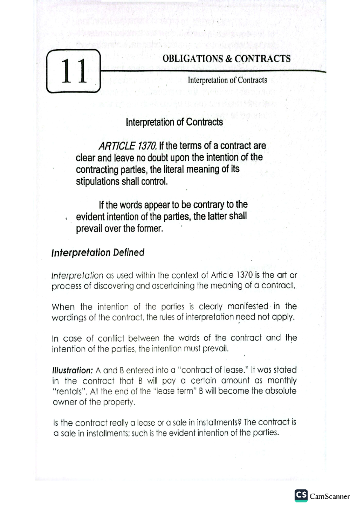 OBLIGATIONS AND CONTRACTS 11: Interpretation of Contracts Explained ...