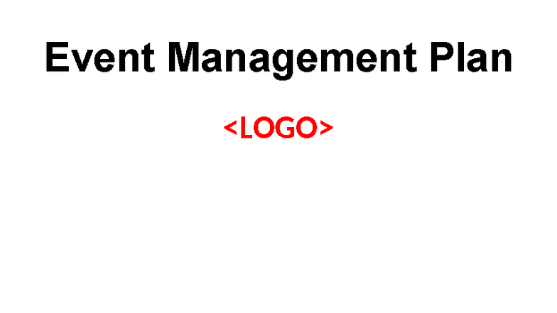 Event Management Plan Template: Guidelines & Considerations - Studocu