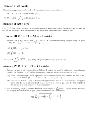 Fall 2024 Calculus II Written Homework 1 - Calculus II Fall 2024 ...