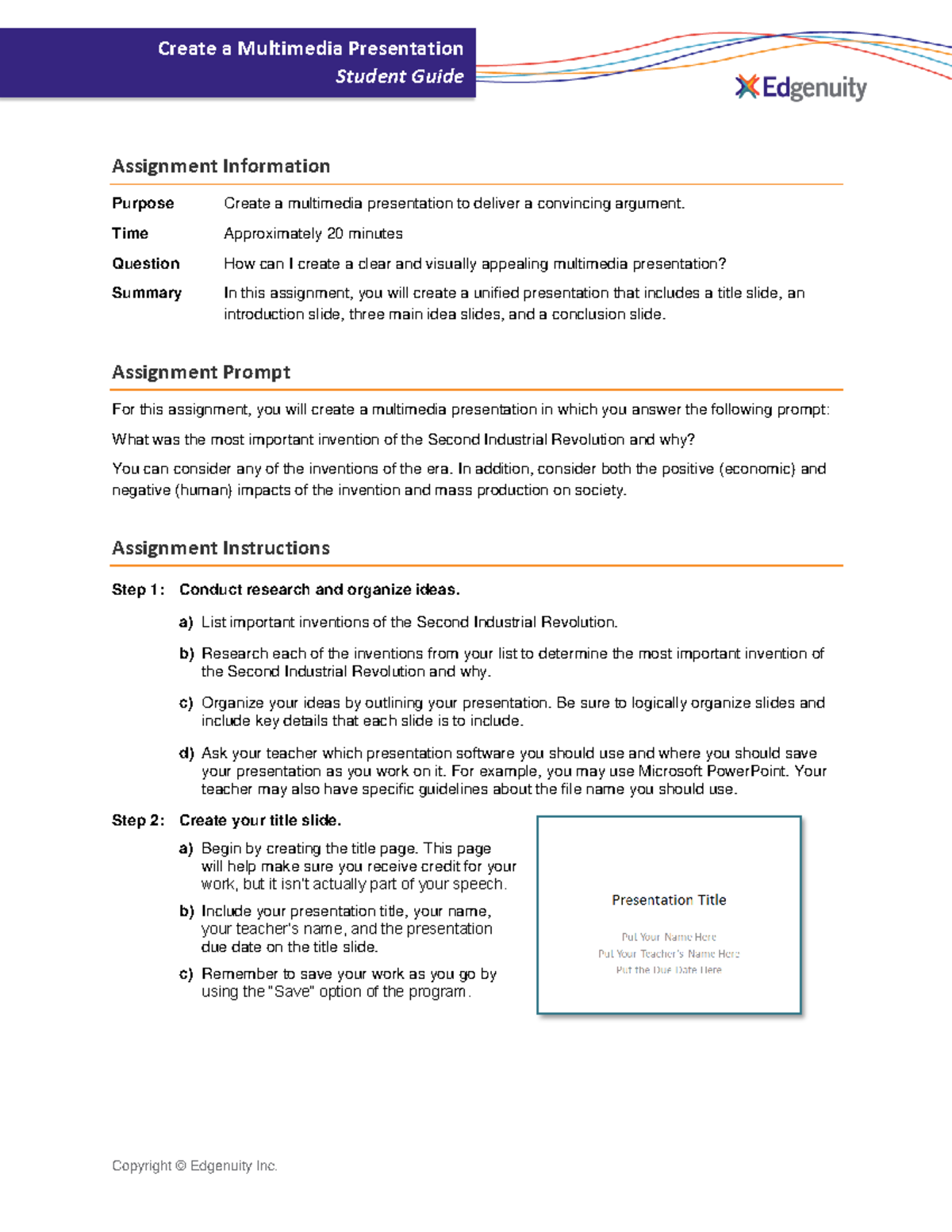 Creating a Multimedia Presentation: A Student Guide on Inventions - Studocu