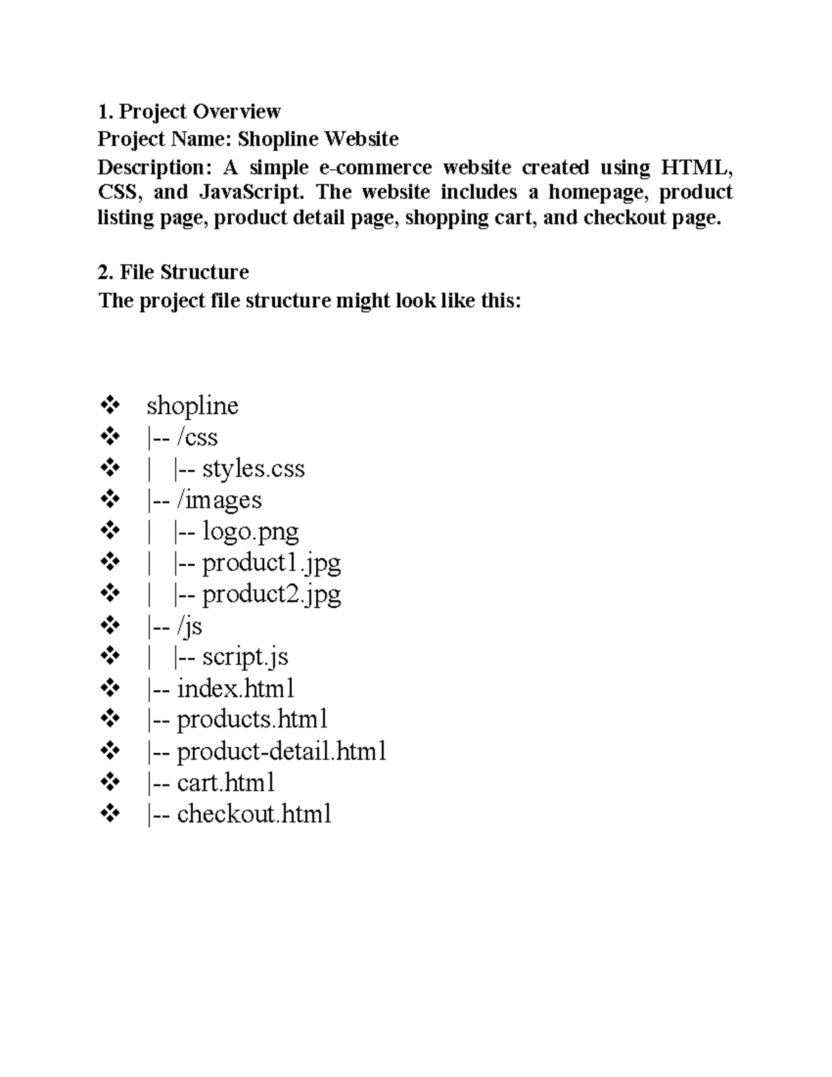 Ecommerce Project Documentation for Shopline Website (ECOM 101) - Studocu