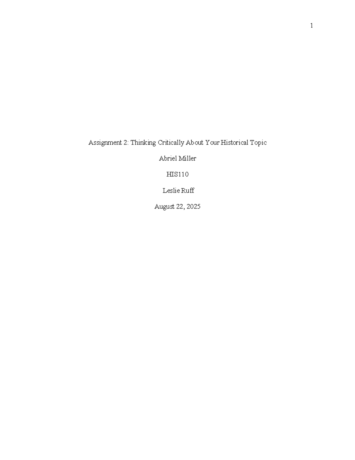 HIS110 Assignment 2: Analyzing African American Struggles for Equality ...