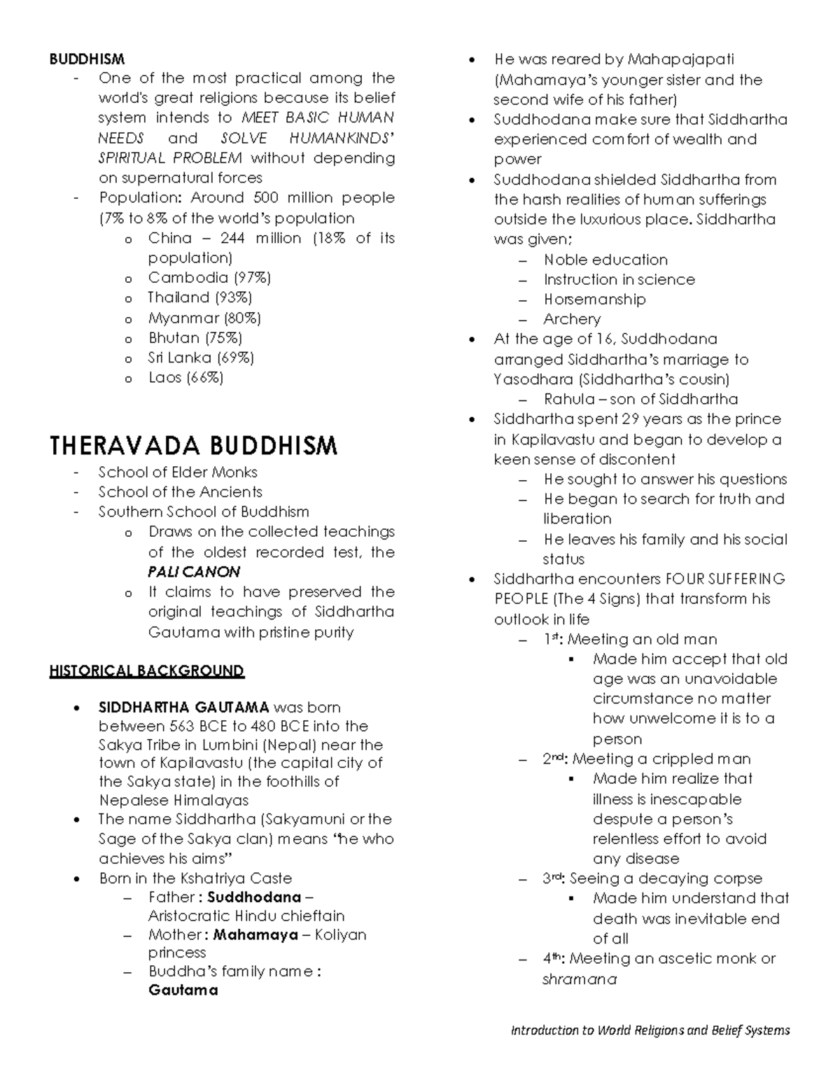 BUDDHISM: Historical Background and Core Teachings (Intro to World ...