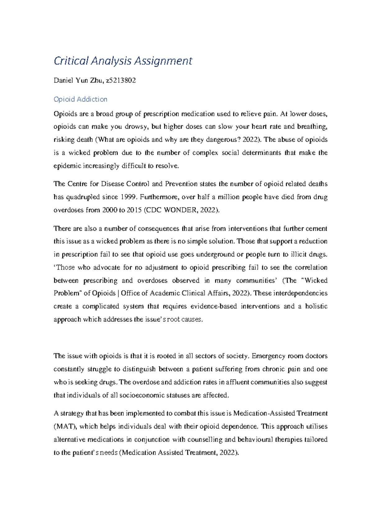 Z5213802 Critical Analysis Assignment - Critical Analysis Assignment ...