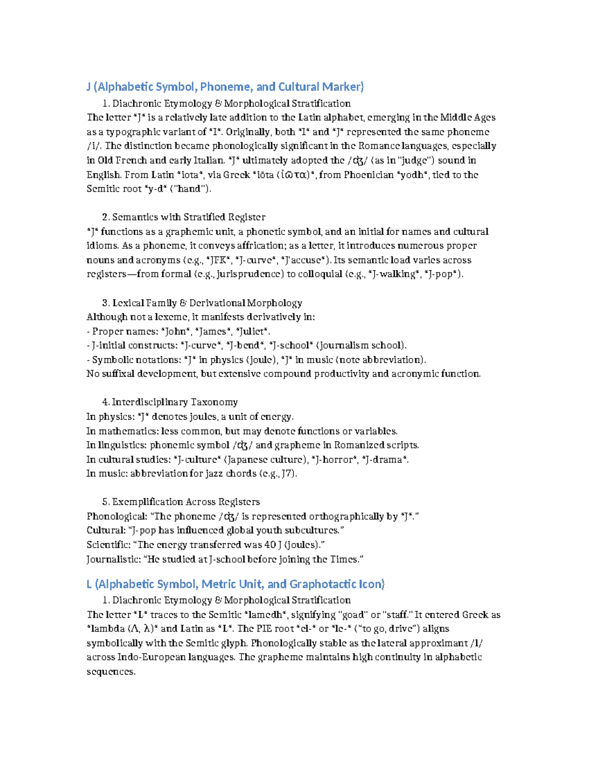 J, L, D: Phonemes, Etymology, and Cultural Significance - Academic ...