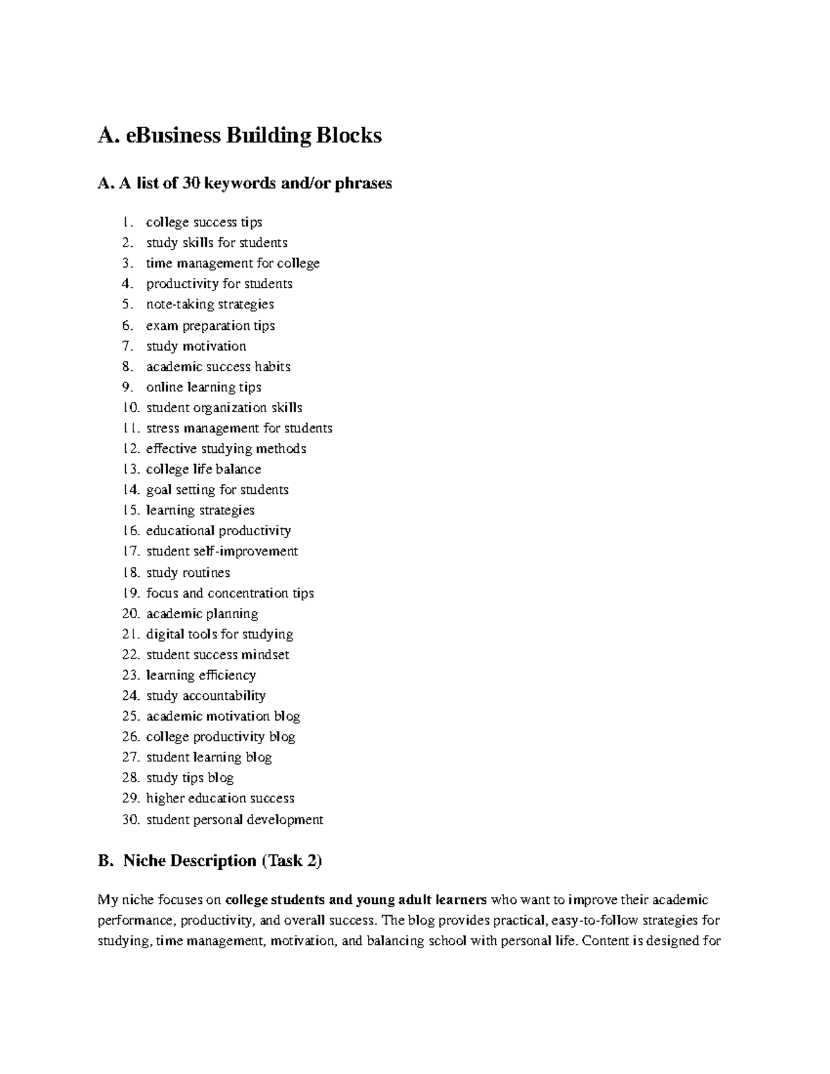 E. Building Blocks: College Success Tips & Study Skills Guide - Studocu
