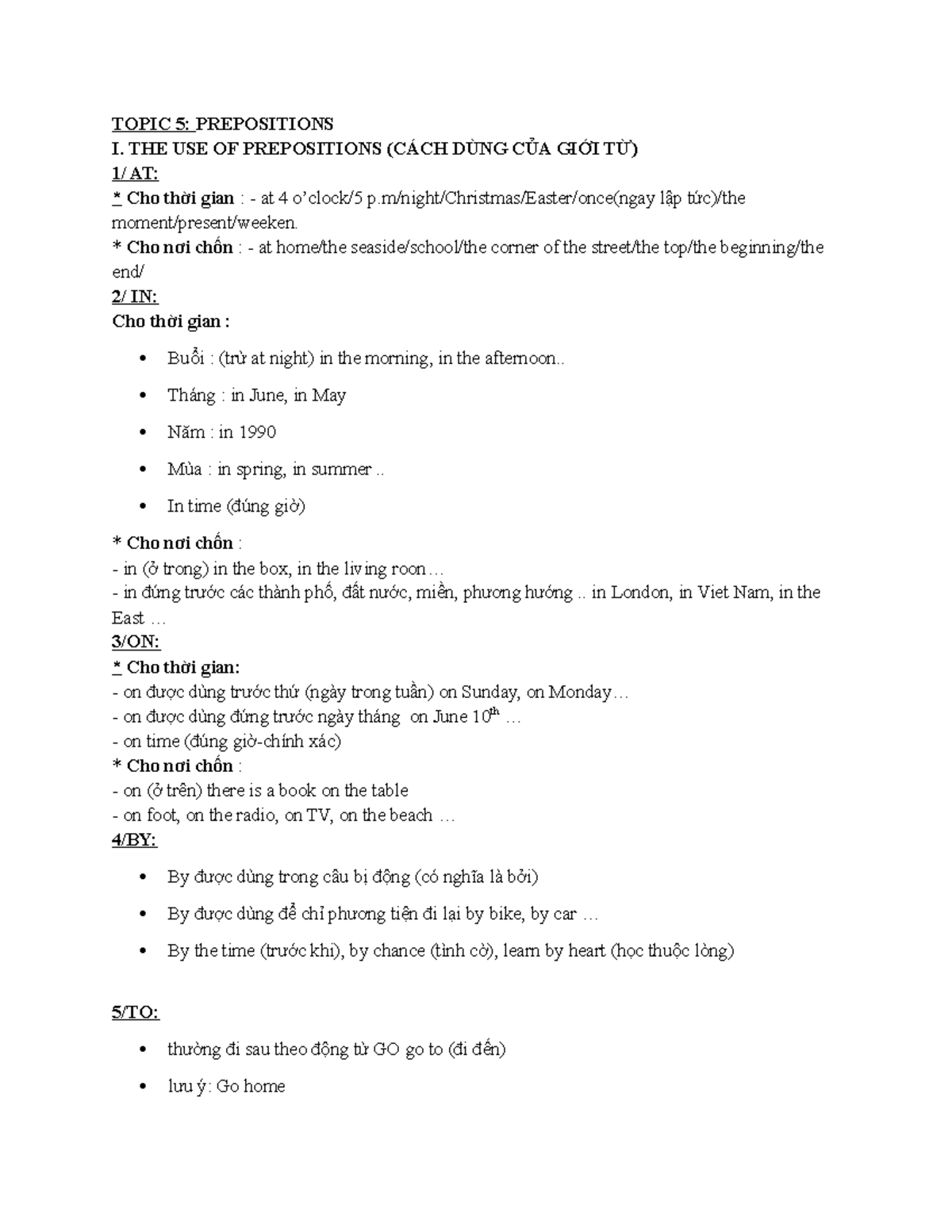 PREPOSITIONS IN ENGLISH: USAGE AND EXAMPLES - Studocu