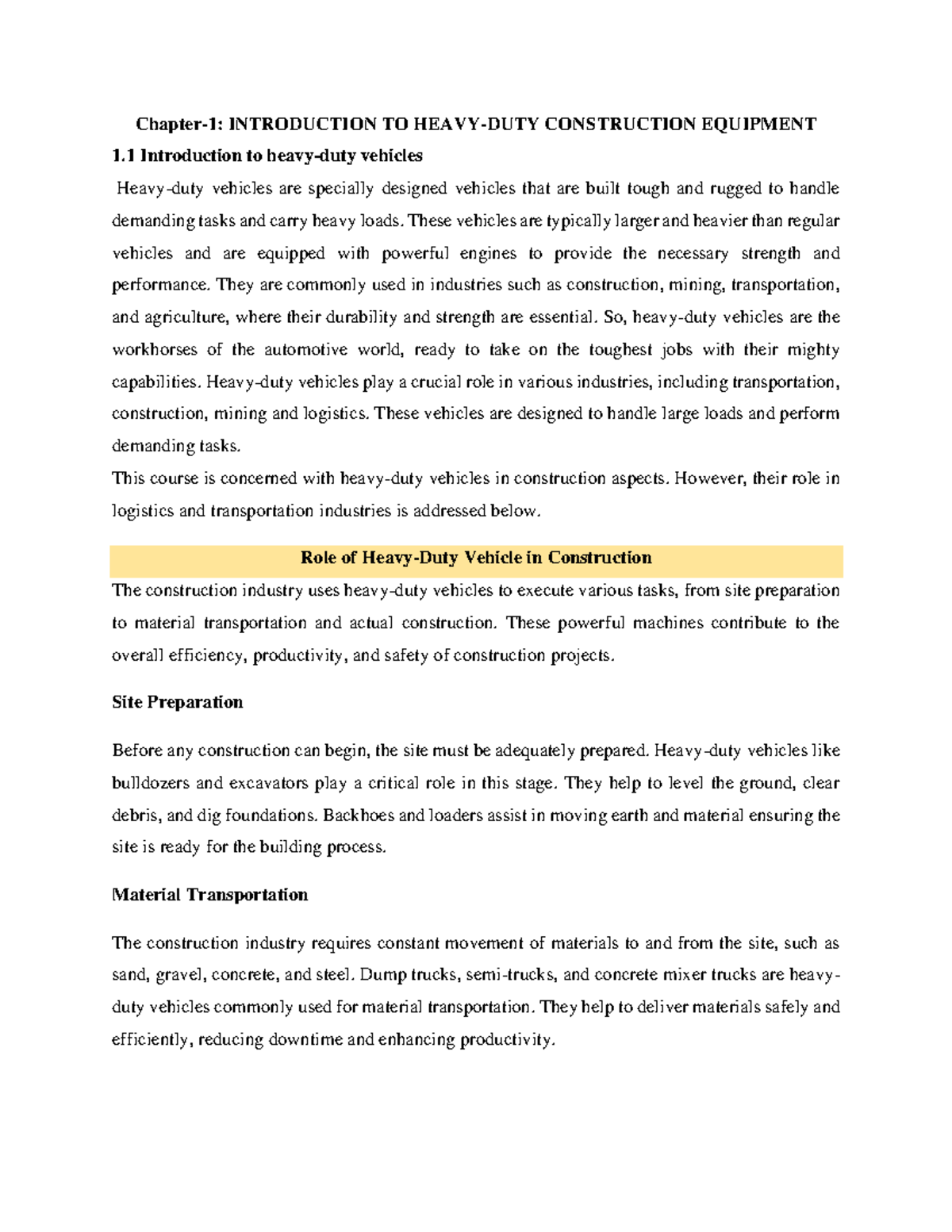 Chapter 1: Introduction to Construction Equipment and Vehicle Safety ...