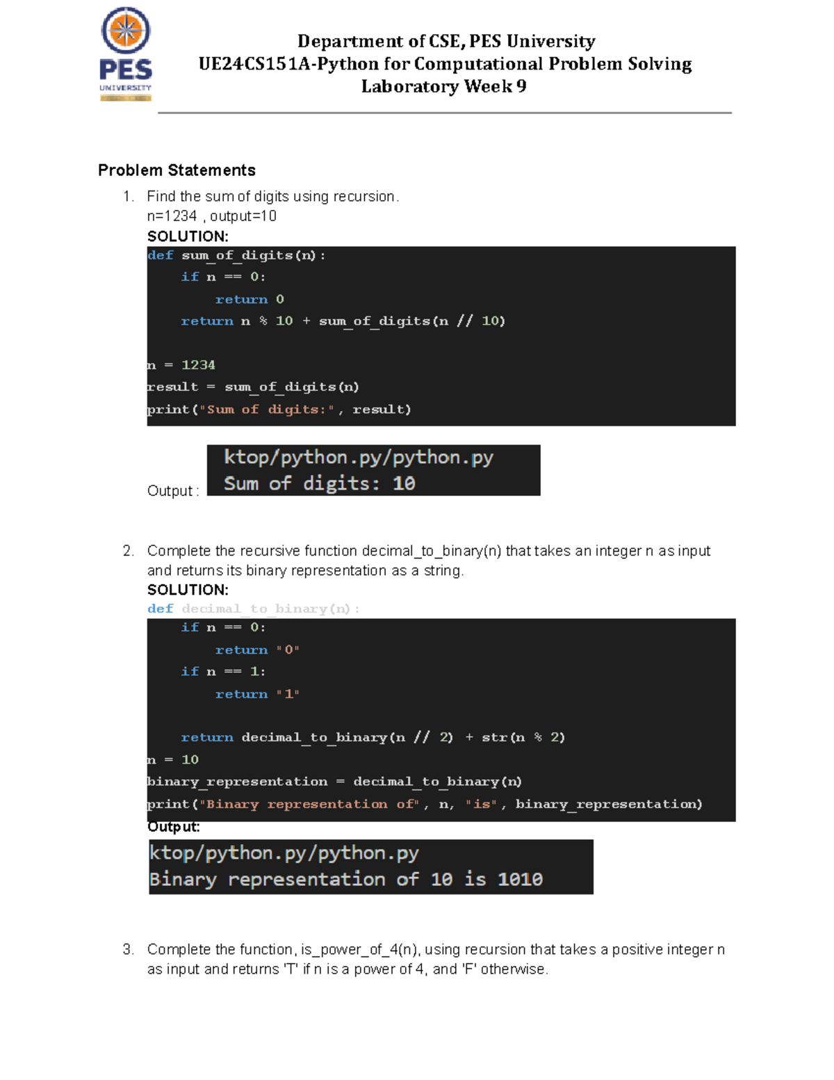 Week9 Submission Template - UE24CS151A-Python for Computational Problem Solving Laboratory Week ...