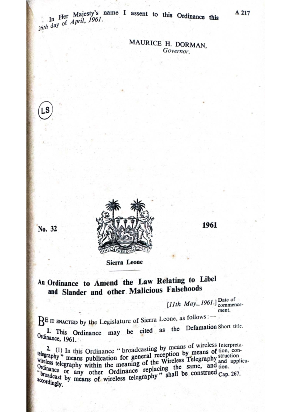 Defamation Act No. 32 of 1961: Key Provisions and Interpretations - Studocu