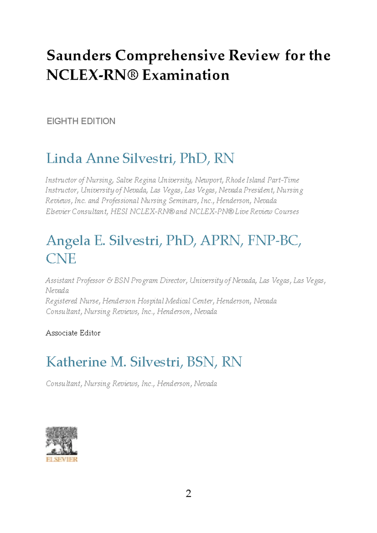 Saunders Comprehensive Review for NCLEX-RN® Exam, 8th Edition - Studocu