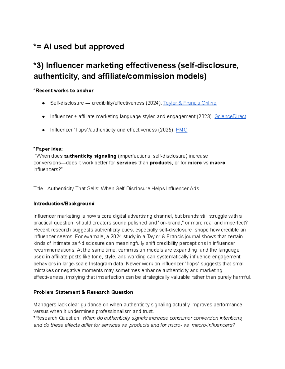 ENC2135 Research Essay: The Impact of Authenticity in Influencer ...