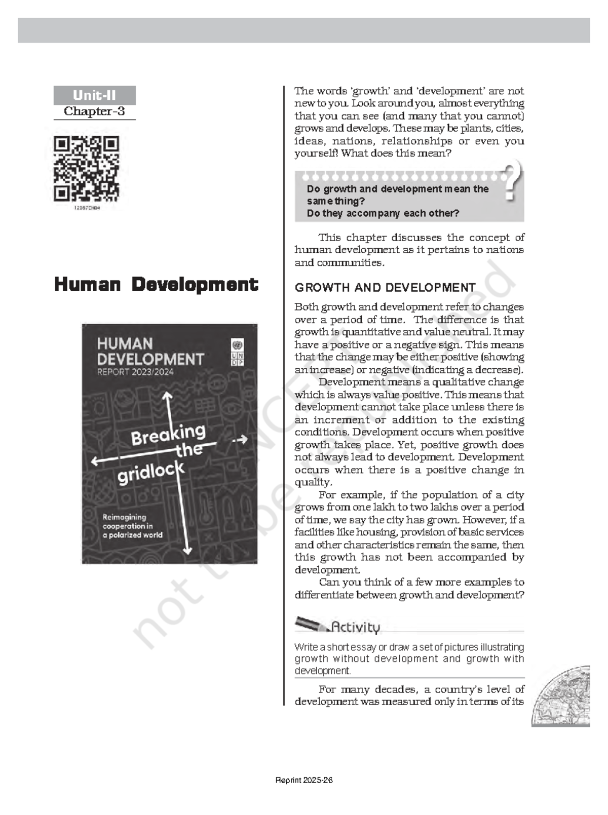 Legy103 - Chapter on Human Development: Growth vs. Development - Studocu