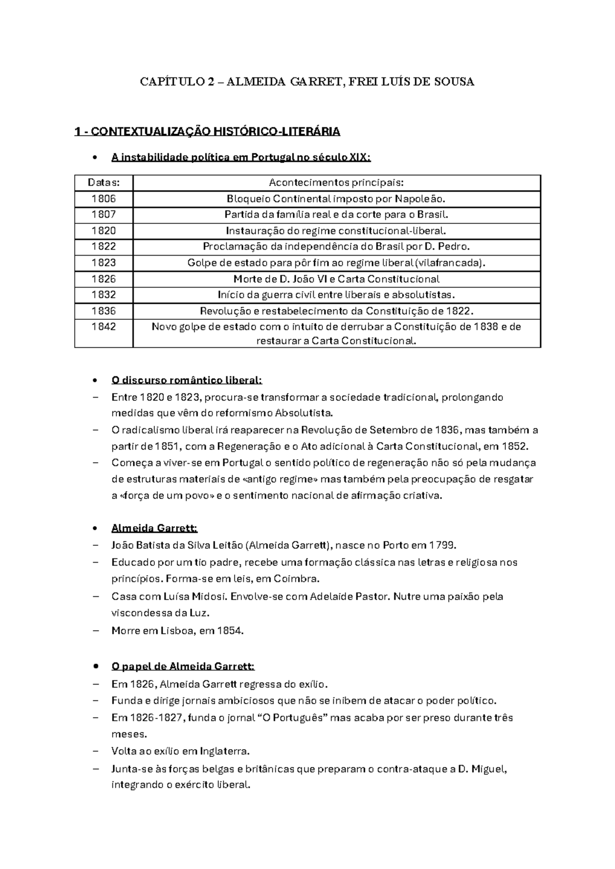 CAP 2 - ALMEIDA GARRET: CONTEXTO POLÍTICO E ROMANTISMO EM PORTUGAL ...