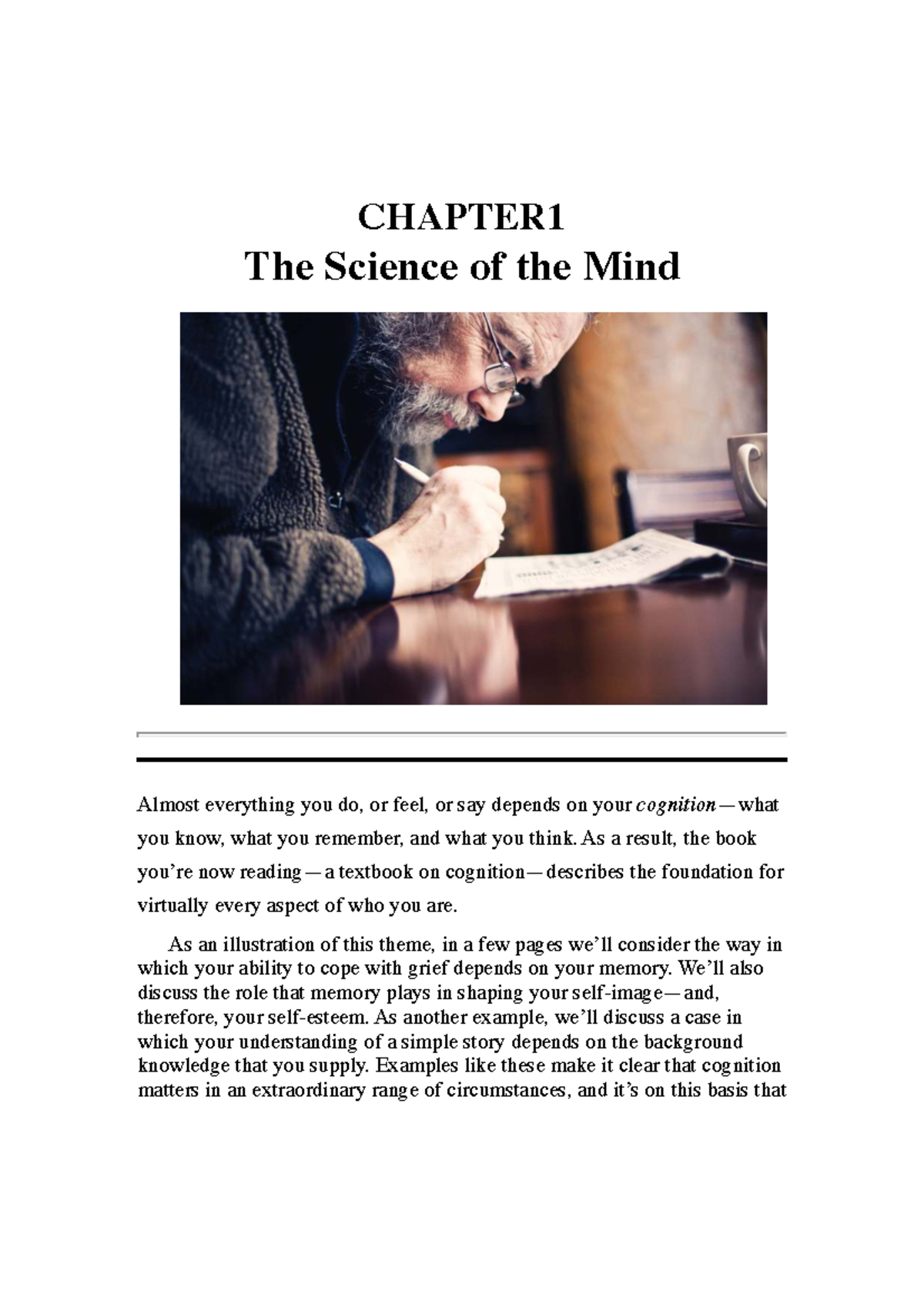 CH1 Cognitive Psychology: Understanding the Science of the Mind - Studocu