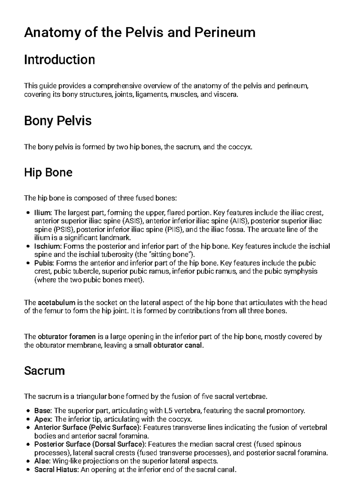 Anatomy of the Pelvis & Perineum: Quick 90-Min Study Guide - Studocu