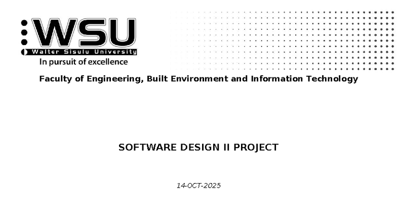Software Design II Project Report - STD16W2 - Studocu