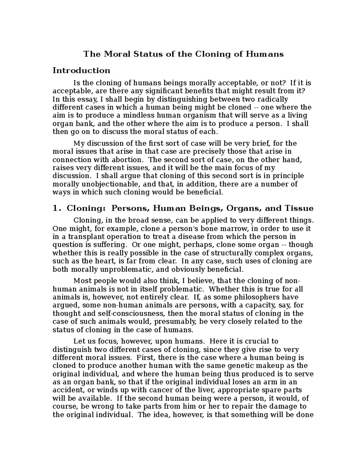 *Moral Considerations in Human Cloning Ethics: An In-depth Analysis ...