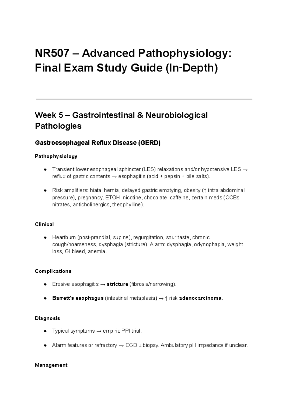 NR507 Advanced Pathophysiology: Comprehensive Final Exam Study Guide ...