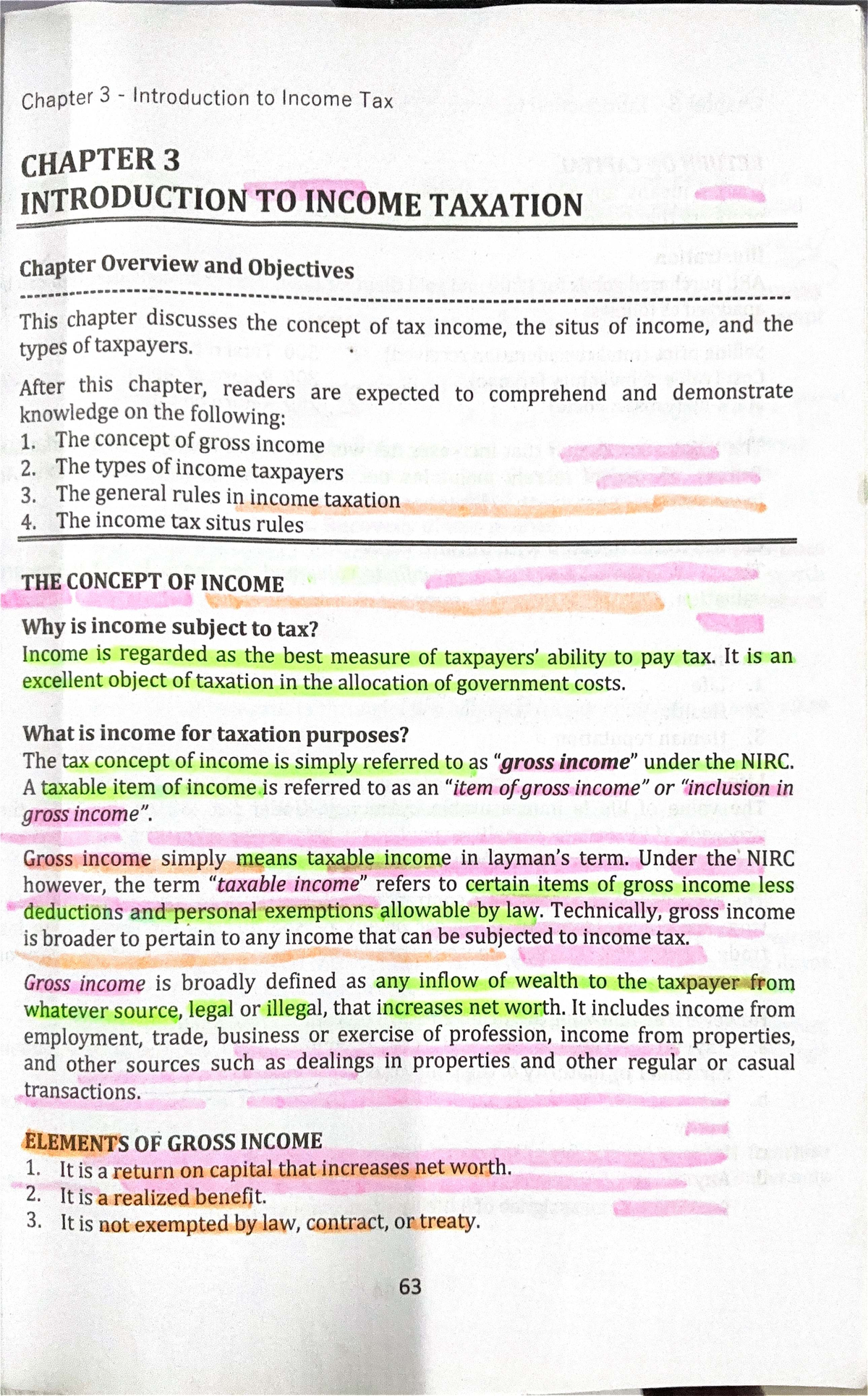 Chapter 3: Introduction to Income Taxation - Key Concepts and Rules ...