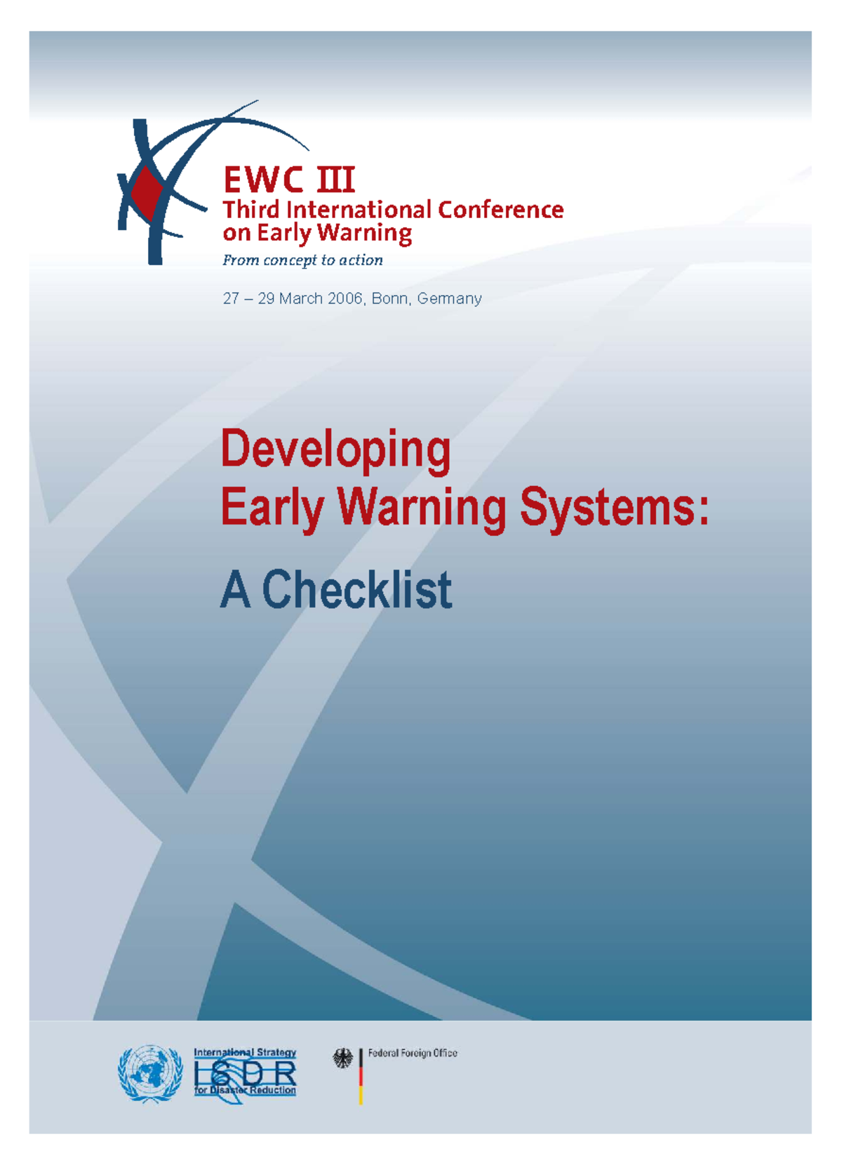 EWC 2006: Developing Effective Early Warning Systems Checklist - Studocu