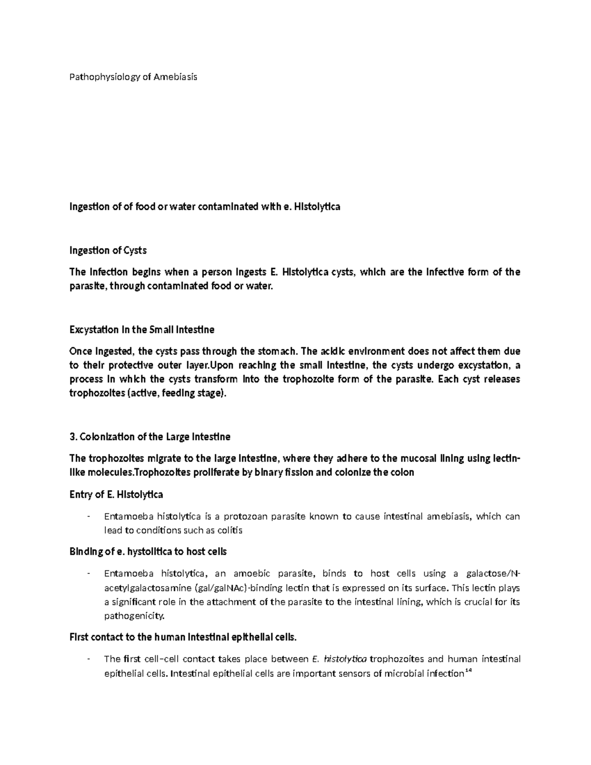 Pathophysiology of Amebiasis: Insights into E. Histolytica Infections ...