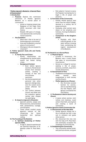 IFP002 - Topic 15 - mother ignacias life - Enduring Legacy & Mo ...