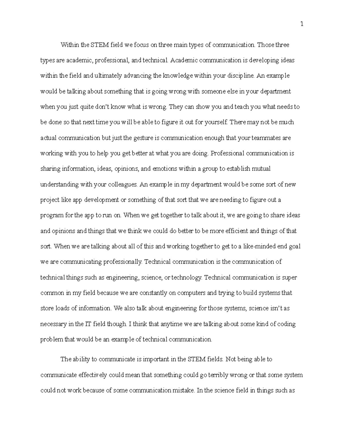 STEM Communication Types: Academic, Professional, & Technical Insights - Studocu