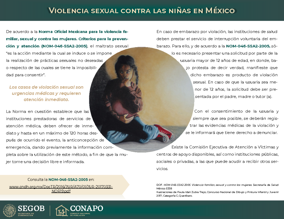 NOM 046 SSA2 2005 - Norma oficial mexicana 046 - Los casos de violación sexual son urgencias ...