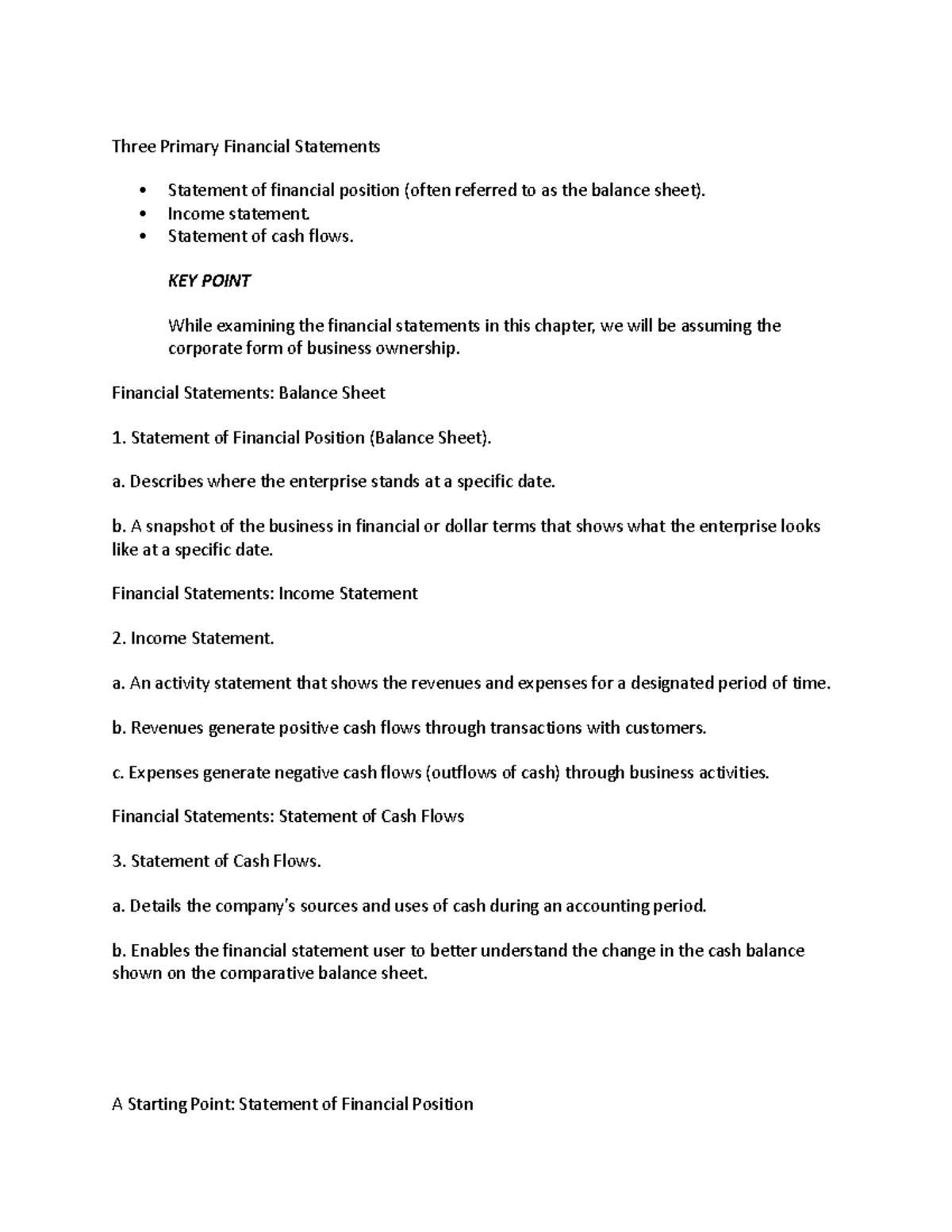 CH2 PPT Notes - Key Financial Statements & Business Entities in ...