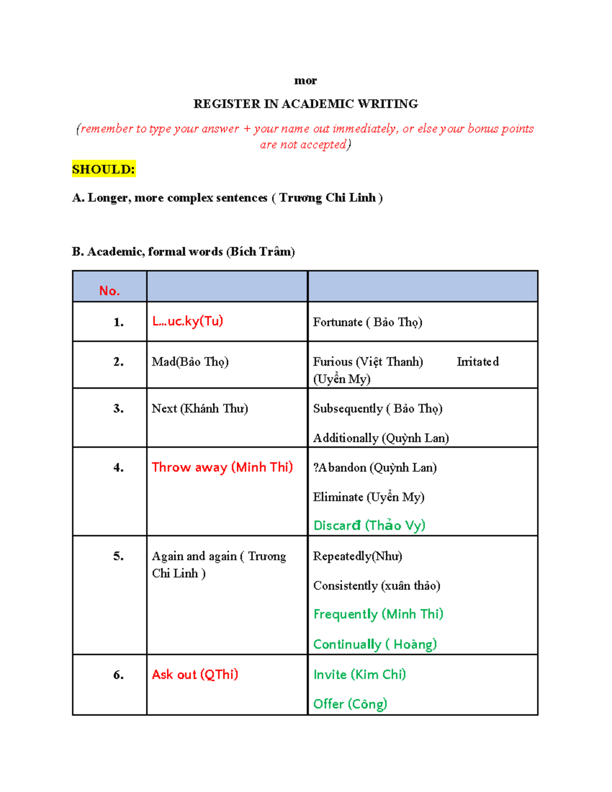 Academic Writing Registration Guidelines (ENG 101) - Studocu