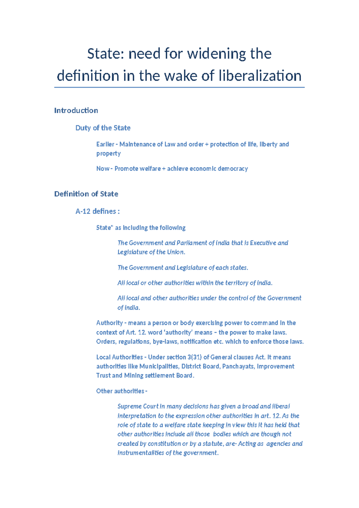 Widening the Definition of State Post-Liberalization: Key Insights ...