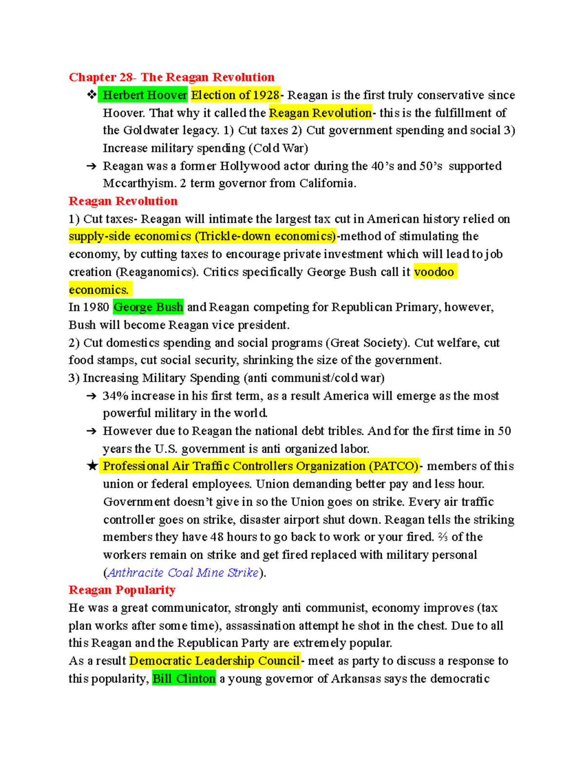 Chapter 28- The Reagan Revolution - Chapter 28- The Reagan Revolution ...