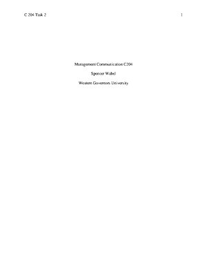 C204 Task 2 - Executive Summary - C-204 Task 2 Western Governors ...