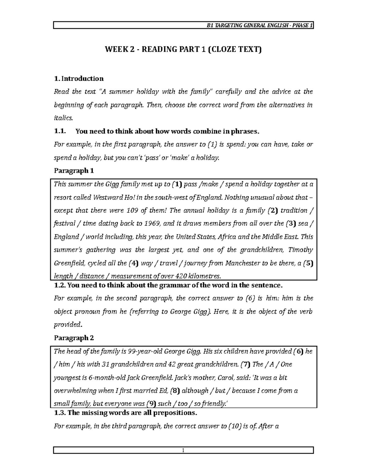 Reading Handout 1 - english b1 - Academic English - Studocu