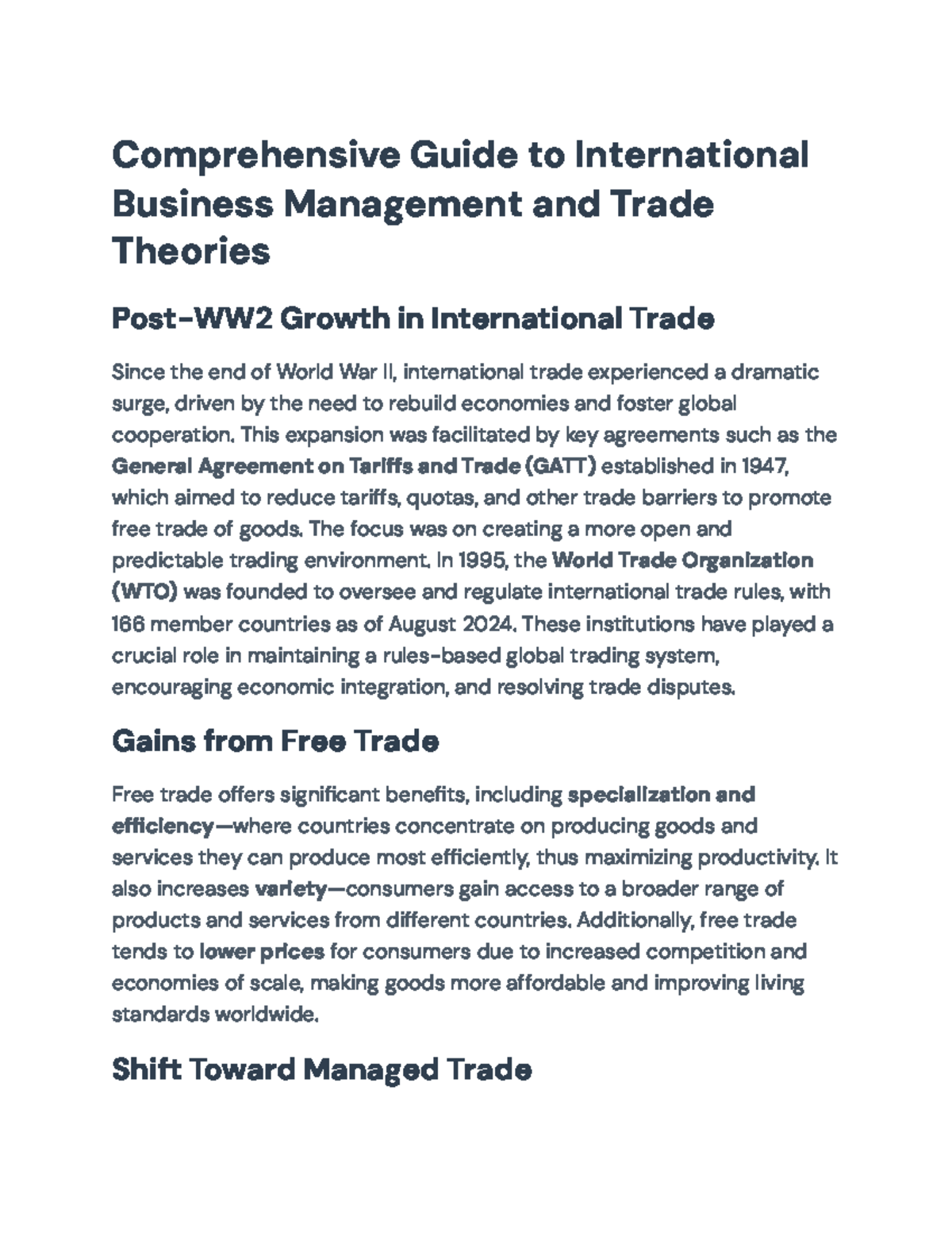 Comprehensive Guide to IB 101: Trade Theories & FDI Strategies - Studocu