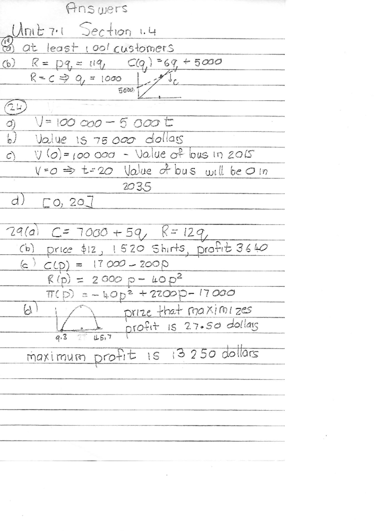 Unit 7 Practice Questions Memorandum: Answers & Solutions - Studocu