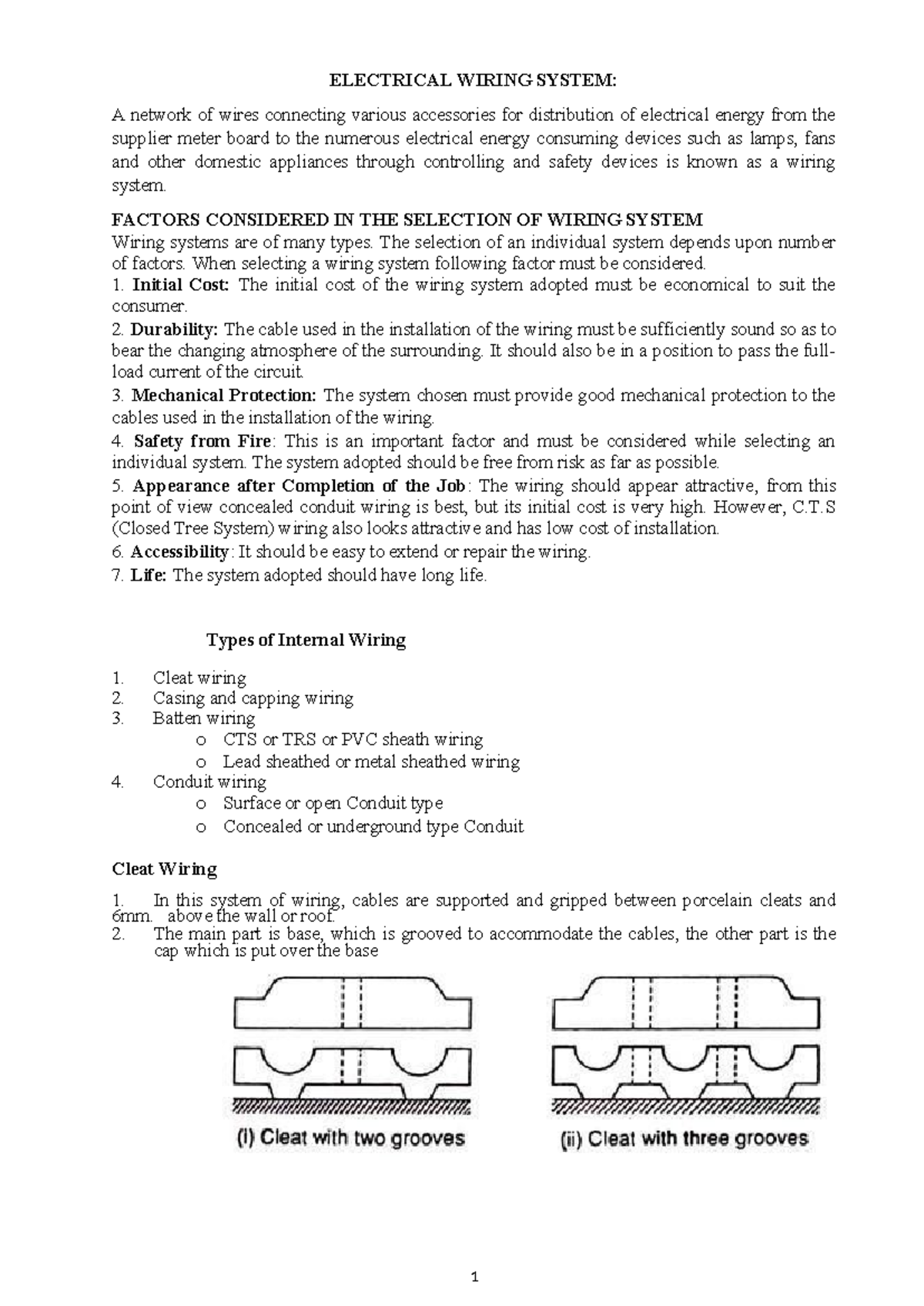 Electrical Installation Notes: Understanding Wiring Systems and ...