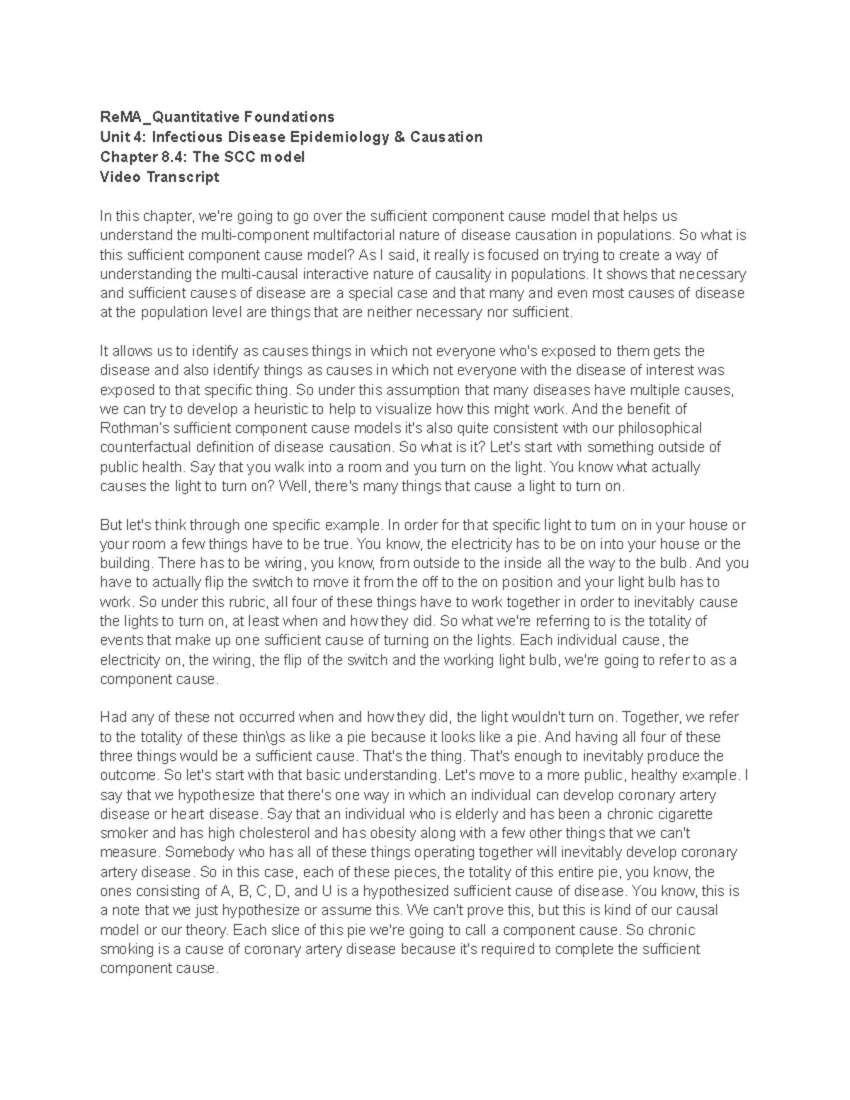 Sufficient Component Cause Model in Epidemiology (ReMA_Quantitative ...