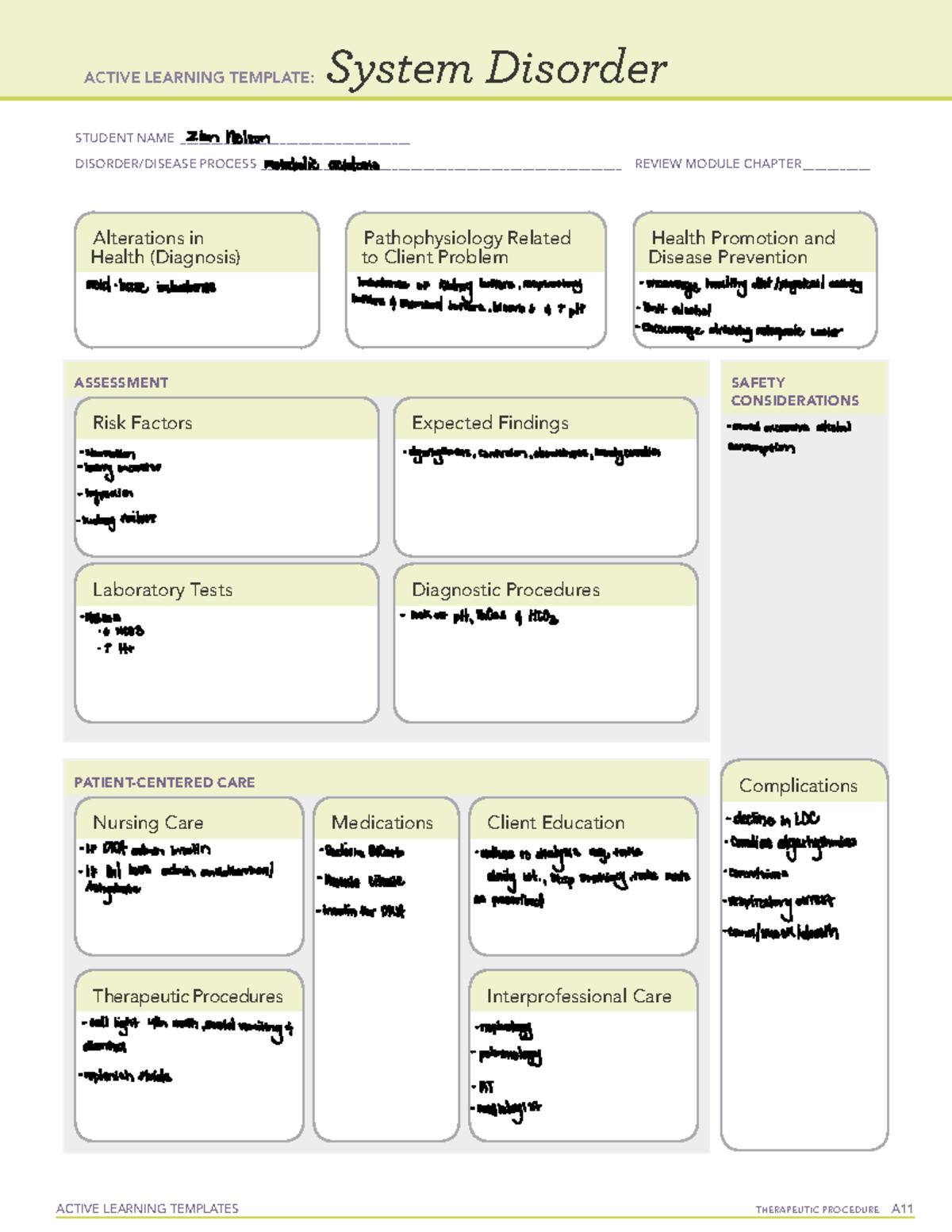 Active Learning Template metabolic acidosis - ACTIVE LEARNING TEMPLATES ...