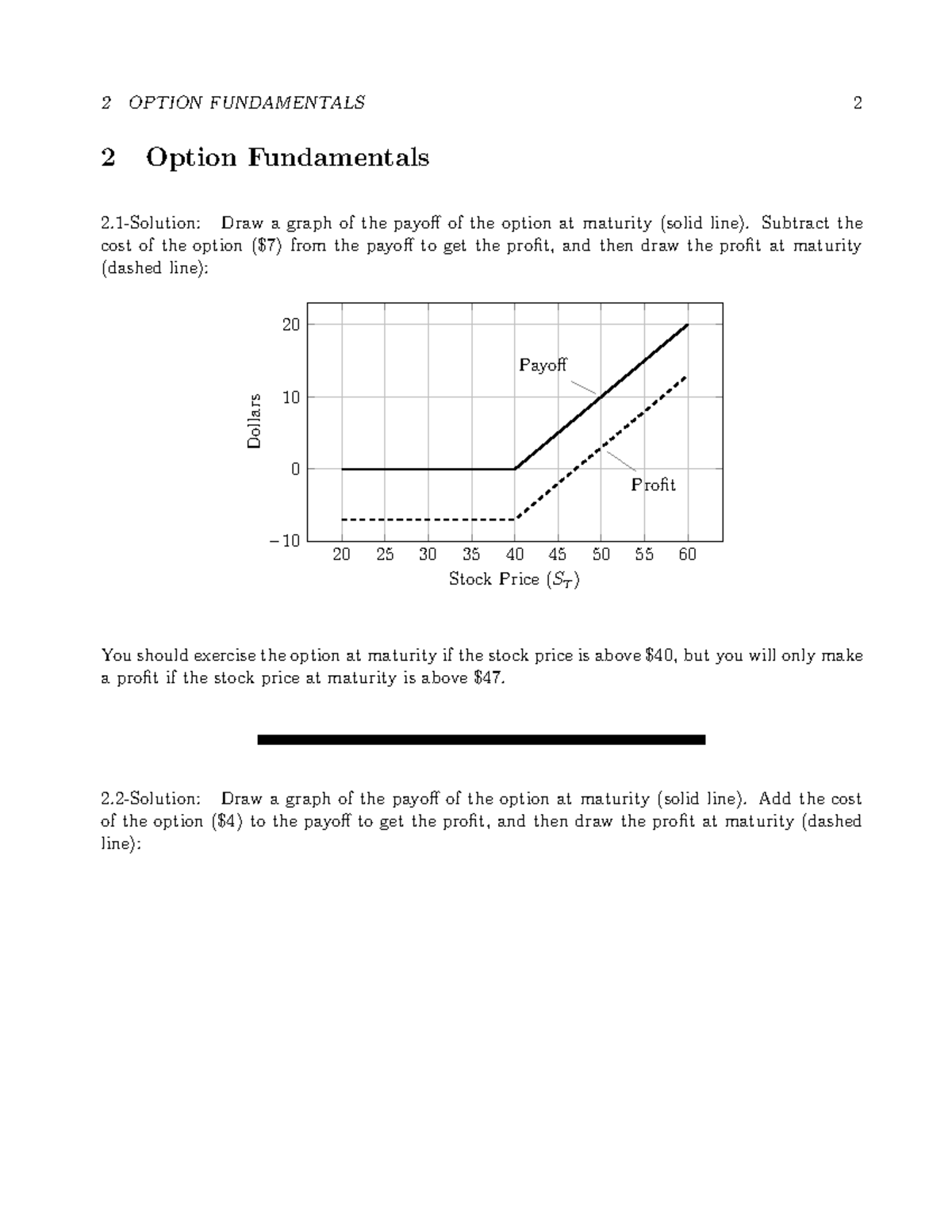 2 OPTION FUNDAMENTALS: Payoff and Profit Analysis at Maturity - Studocu