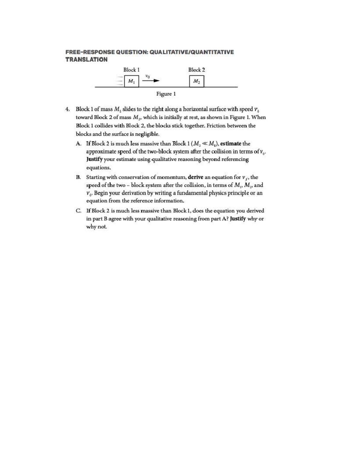 Physics 101: Collision Analysis of Two Blocks - Studocu